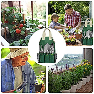GardenHOME Garden Tool Set - 11Pcs Garden Hand Tool Set Equipment with Tote Bag Adjustable and Apron,Gardening Tools for Women