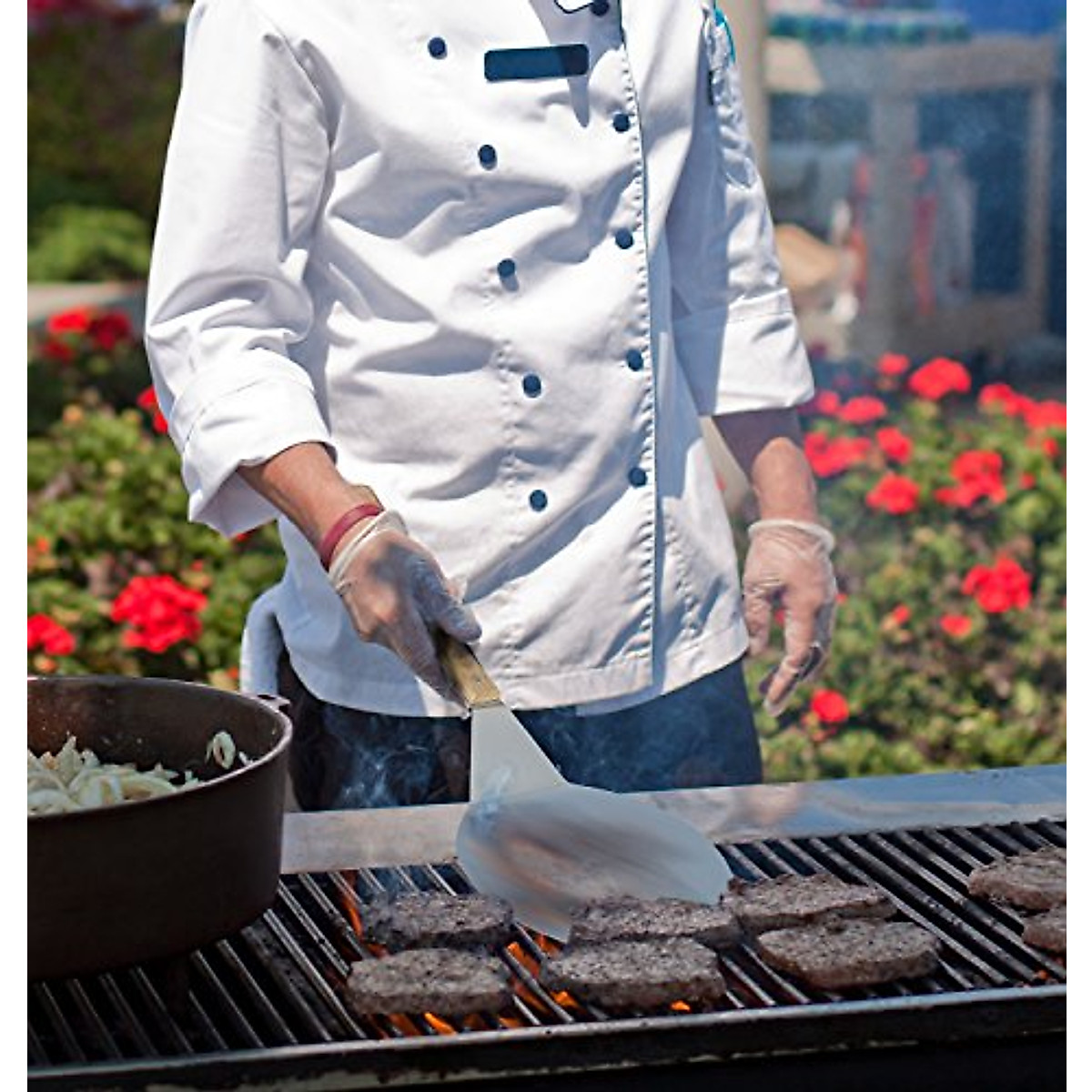 Extra-Large Stainless Steel Wide Spatula Turner with Strong Wooden Handle - Dishwasher Safe Kitchen Utensil - Heavy Duty Oversized Metal Lifter for Grilling, Cooking, Baking Cake & Cookies pancake