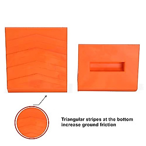 Tiousmoky Wheel Chocks, Rubber Wheel Chock with Curved, Durable, Non-Slip, Solid Trailer Wheel Chocks for Boat Trailers, RV, Truck, Camper, 40000lbs (Orange)