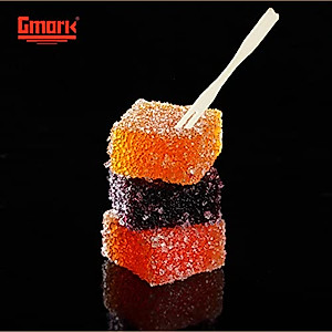 Gmark Bamboo Forks 3.5 Inch 110pc, Mini Food Picks/Bamboo Fruit Picks/Mini Cocktail Forks/Party Forks/Buffet Mini Forks/Two Prongs Cocktail Picks for Appetizer, Cocktail, Pastry, Dessert. GM1031A