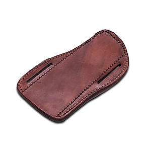 LH LIMASSOL Leather Knife Sheath, Slanted Pancake Sheath, Tooled Leather Sheath, Belt Sheath,Trapper Knife Sheath, Cow Boy Bull Cutter Knife Leather Sheath 100% Real Leather and Exotic Cow Hide Sheath