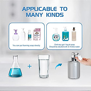 SYMINI Automatic Soap Dispenser, 11 oz Foam Hand Soap Dispenser, Rechargeable Touchless Foam Soap Dispenser for Bathroom Kitchen Office (Grey)