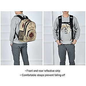 Marauder's Map Bookbag Anti Theft Water Resistant Suitable for Men Women for Travel School College
