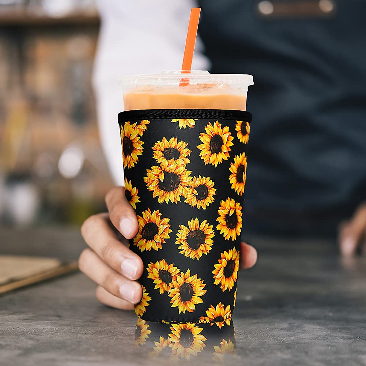 3 Pack Reusable Coffee Sleeves - Tall/Grande, Venti, Trenta - P.LOTOR Soft Cups - Iced Coffee Cozy Insulator - Neoprene Holder for Dunkin Donuts Coffee, McDonalds Coffee, Mccafe Coffee, Starbucks J