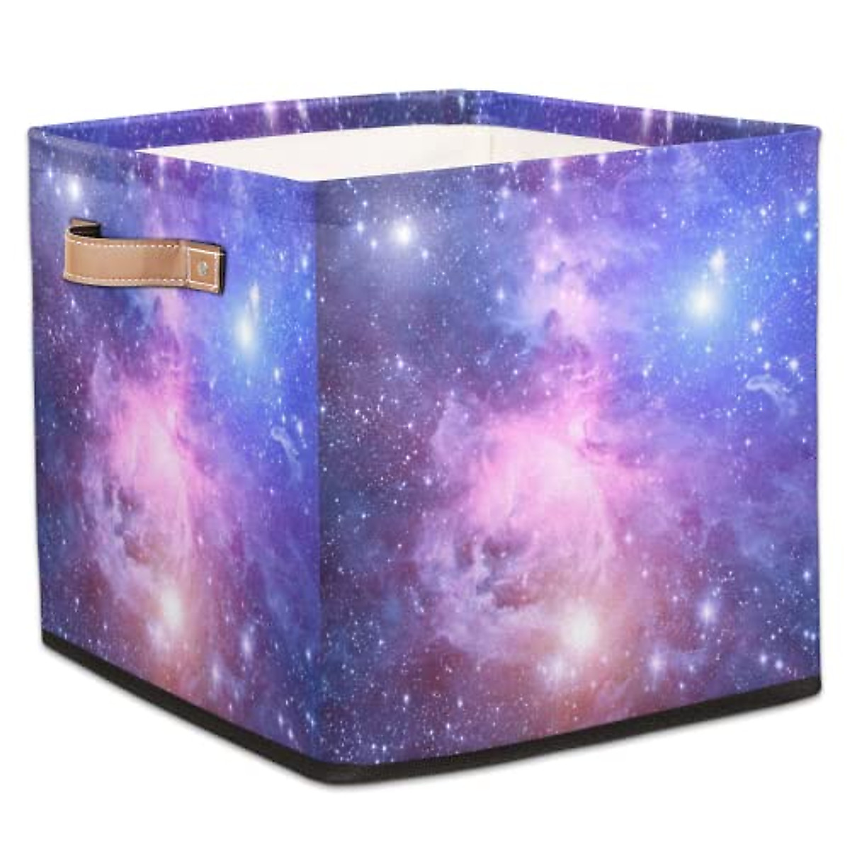 Cube Storage Bins 13 Inch Fabric Storage Basket Galaxy Star Square Storage Bins Collapsible Nursery Storage Bin Organizer Basket Universe Storage Box for Shelves, Closet