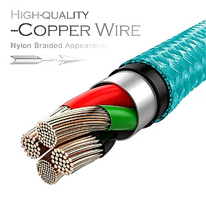 Jeercor Lightning Cable 10FT MFi Certified iPhone Charger 90 Degree Nylon Braided Fast Charging Long for iPhone 12/12pro/11/11pro/XS/MAX/XR/X/8P/8/7P/7/6（3-Pack）