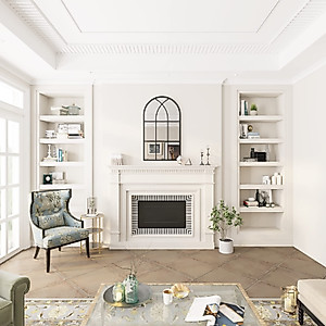 ironsmithn Arched Mirror, 41.3"x24" Windowpane Mirror, Window Finished Metal Mirror, Black Grid Mirror for Decor Living Room Fireplace Entryway Bedroom Hallway