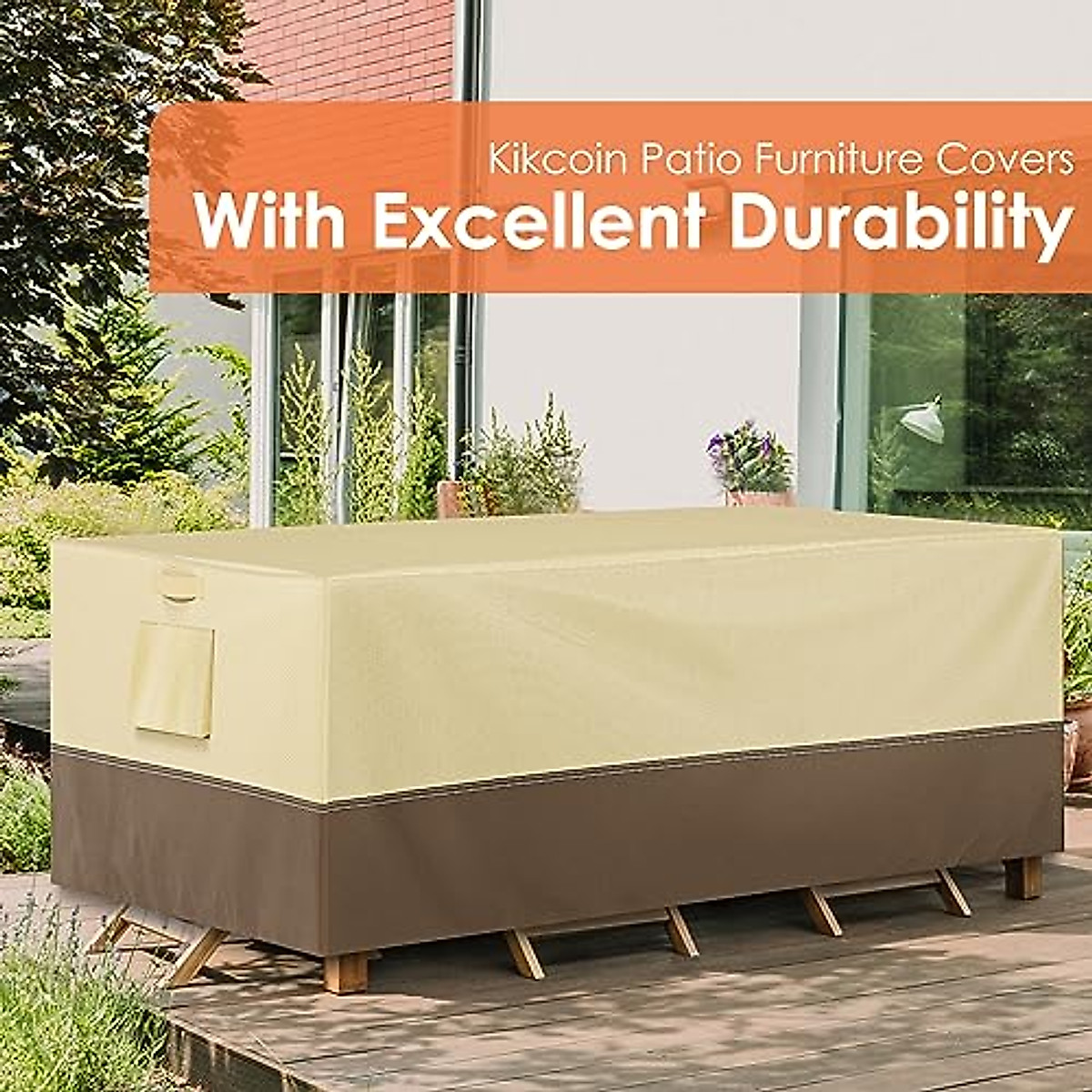 Patio Furniture Covers Waterproof Heavy Duty for Table and Chairs, Rectangular Outdoor Furniture Set Cover, Anti-Fade, Tear/Water Resistant Patio Furniture Set Covers, 110"L x 84"W x 28"H