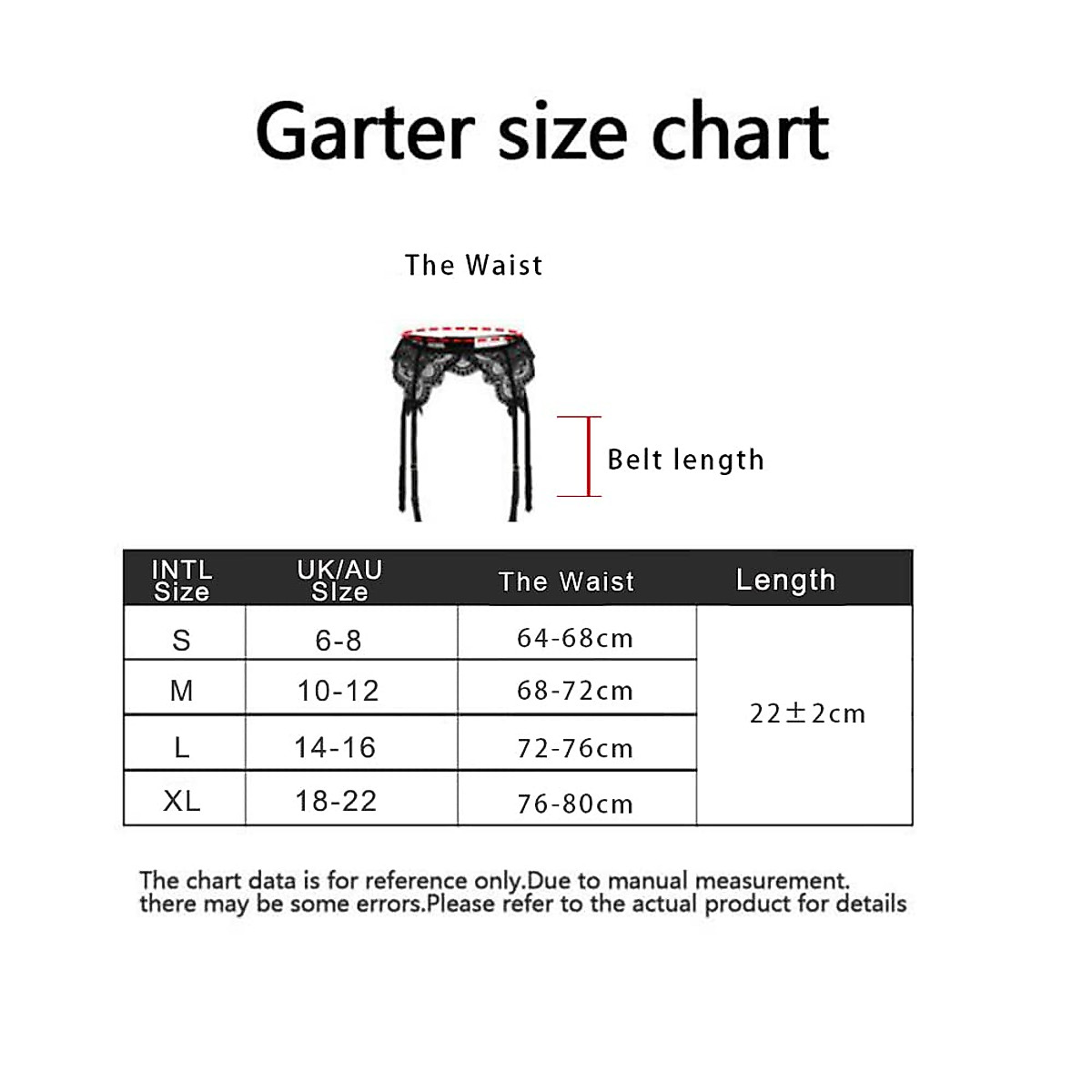 Sexy Lace Suspender Garter Belt for Thigh High Stockings (N034SL-XL-Blue)