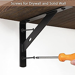 SEHERTIWY Corner Floating Shelves Wall Mounted Set of 4, Rustic Wood Wall Storage Shelves for Bedroom, Living Room, Bathroom, Kitchen, Office and More (Rustic Brown)