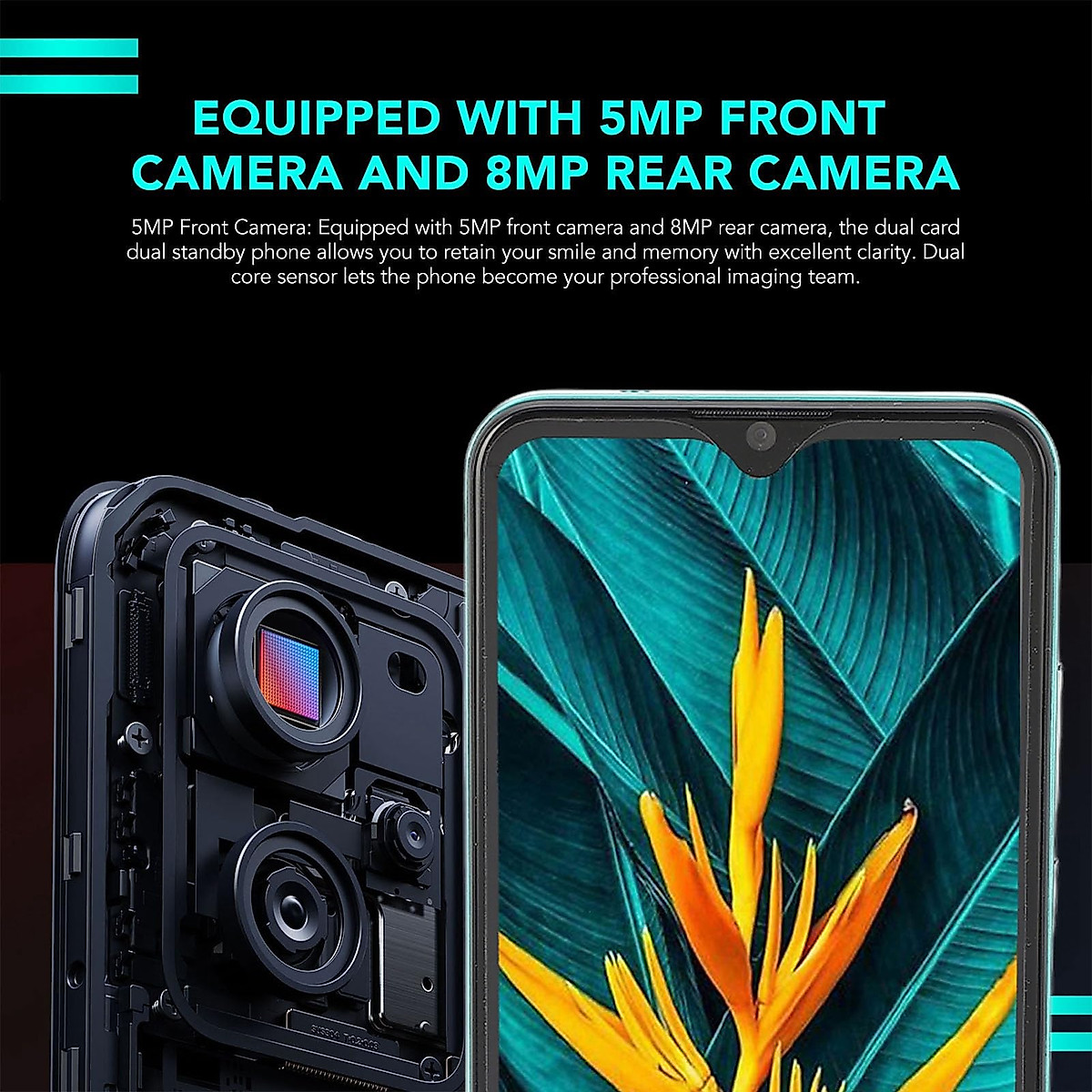 6.1 Inch HD Smartphone Dual SIM Card Mobile Phone, 3G Unlocked Cell Phone Support Face Recognition For 6.0 OS, 3GB 32GB, 6779 10 Core Processor, 5MP 8MP HD Camera, WiFi, FM Radio, 2800mah(Green)