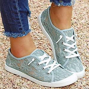 Shoes for Women, Women's Slip On Canvas Sneaker Low Top Casual Walking Shoes Classic Comfort Flat Fashion Shoes Blue