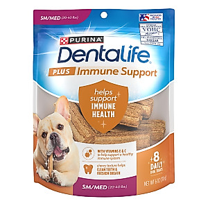 Dentalife Purina Plus Immune Support Chicken, Apple and Blueberry Flavor Small/Medium Dog Dental Chews - 8 ct. Pouch