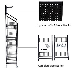 MEDEIYIBI 4-Tier Standing Shelf Units Kitchen Baker's Racks Organizer Holders with Wheels Snack Display Rack Household Metal Storage Rack for Bathroom Living Room Office Garage 19.6 x 10.6 x55in
