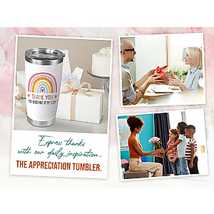 OASSIE Teacher Appreciation Gifts - 20 oz Stainless Steel Insulated Coffee Tumbler With Lid - Teachers Day Thank You Graduation College Back To School Birthday Gifts for Women Coworkers Friends