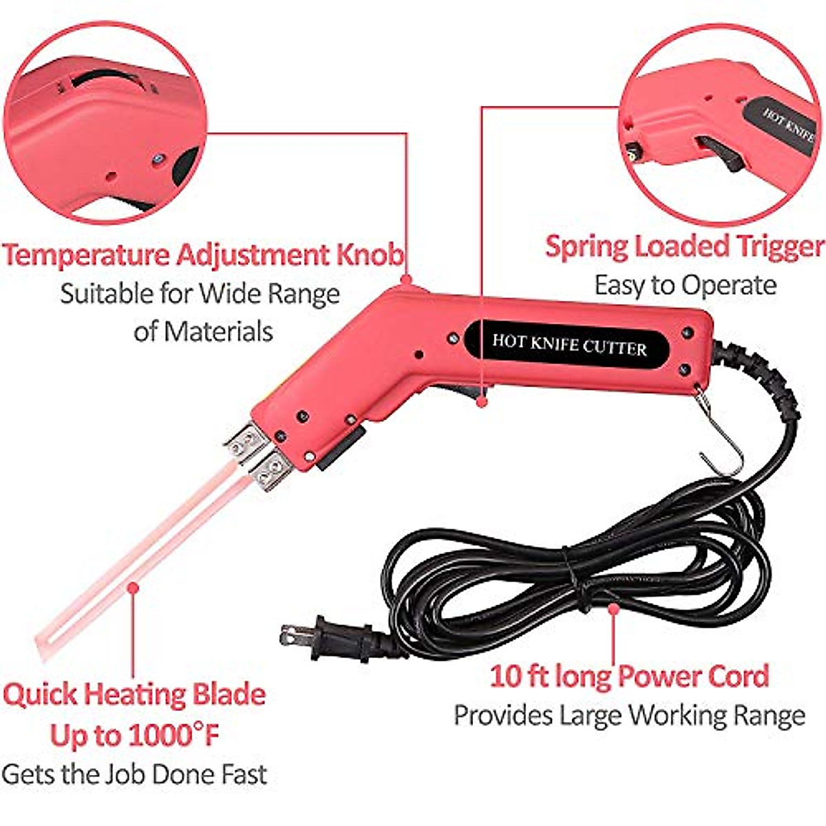 200W Electric Hot Knife tyrofoam Cutting Tool Kit Heat Cutter with Blades Accessories (Heat Cutter Kit)