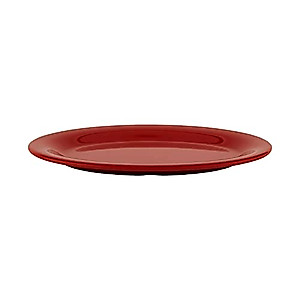G.E.T. OP-950-RSP-EC Melamine Oval Serving Platter / Dinner Plate, 9.75" x 7.25", Red (Set of 4)