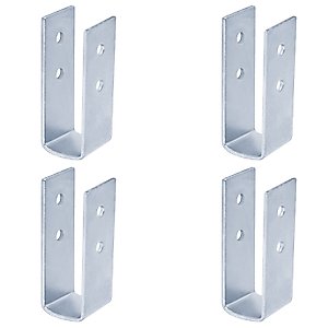 4 Pcs 4 Hole Long U-Shape Bracket, 1-1/4" Inner Wide, 4-5/8" High, Carbon Steel U-Channel Fasteners 3.5mm Thickness