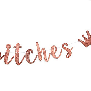 I'm 20 Bitches Banner, 20th Birthday Party Decor, Funny Twenty Years Old Birthday Banner, Girl's 20th Birthday Party Decorations (Rose Gold)