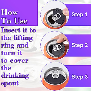 Isslly 6PCS Soda Can Covers Lids, Silicone Can Covers, Dust-Proof Reusable Swivel Soda Can Lids, Can Sealer Top Protector for Drink Beer Beverage - Black, White, Red