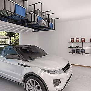 FLEXIMOUNTS 3x6 Overhead Garage Storage Adjustable Ceiling Storage Rack, 72" Length x 36" Width x 40" Height, Black
