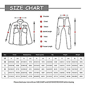 LANBAOSI Men's Tactical Jacket and Pants Military Camo Hunting ACU Uniform 2PC Set Army Multicam Apparel Suit