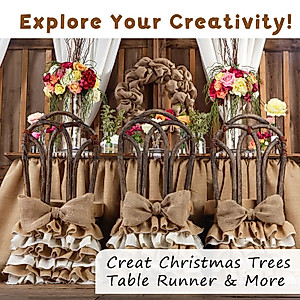 Shatex Natural Burlap Roll,12inch x 30ft High Density Burlap Fabric for Craft Projects,Table Runners,Weddings Decor,Christmas Decorations