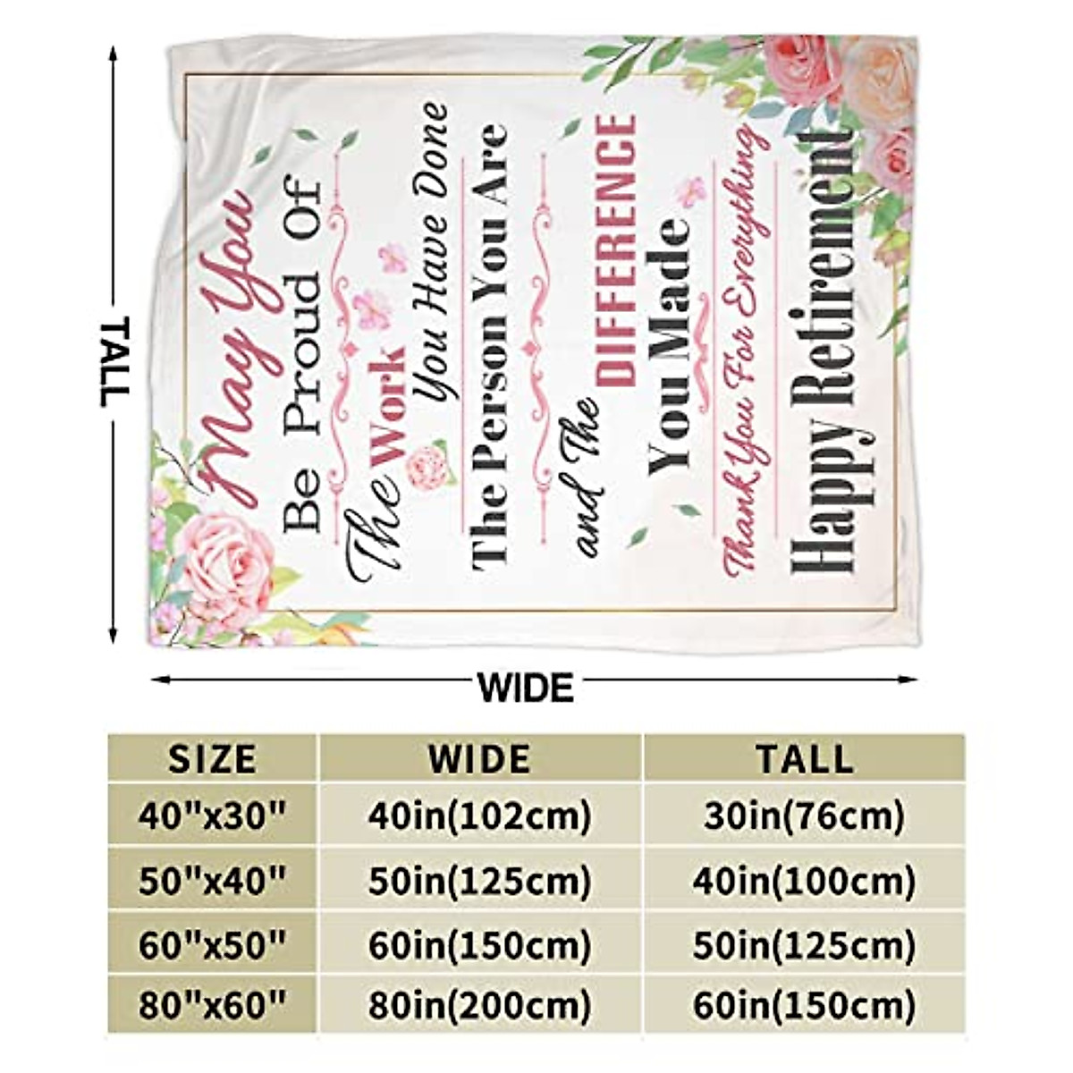 TBUWHZU Retirement Gifts for Women, Happy Retirement Gift Blanket, Funny Retired Gifts for Coworkers Women, Goodbye Gifts, Going Away Gift for Coworkers, Coworker Leaving Gift Blanket,60x50in