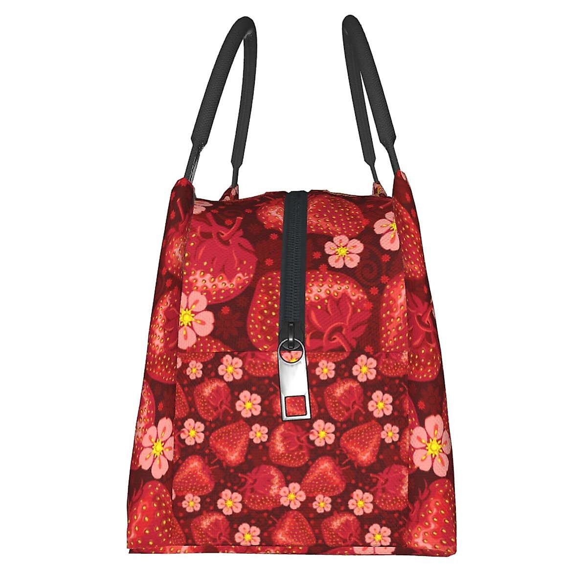 ASYG Strawberry Lunch Box Picnic Bags Cute Tote Insulated Portable Cute Container Meal Bag Lunch Box for Women