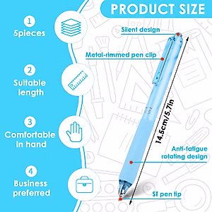 cobee Retractable Gel Ink Pens, 6 Pack 0.5mm Fine Point Black Ink Ballpoint Pen with Super Soft Grip, Quick Drying Writing Pen, Cute Ball Point Pens for Office School Supplies Drawing, Smooth Writing