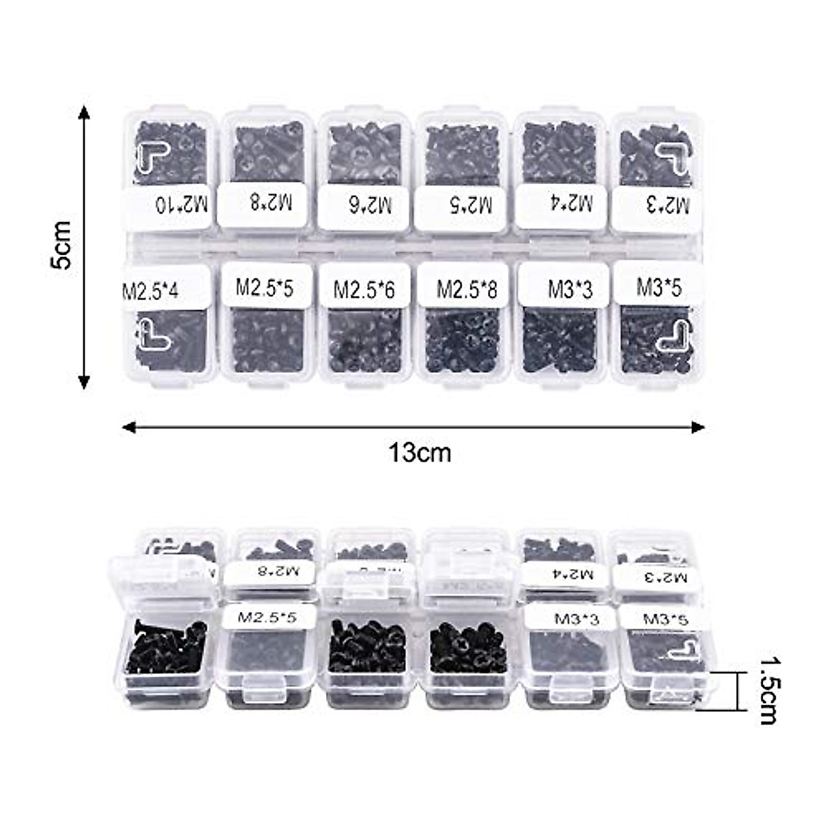 INCREWAY 660pcs Metric M2 M2.5 M3 Laptop Notebook Computer Screw Assortment Kit