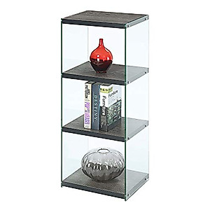 Convenience Concepts SoHo 4 Tier Tower Bookcase, Weathered Gray