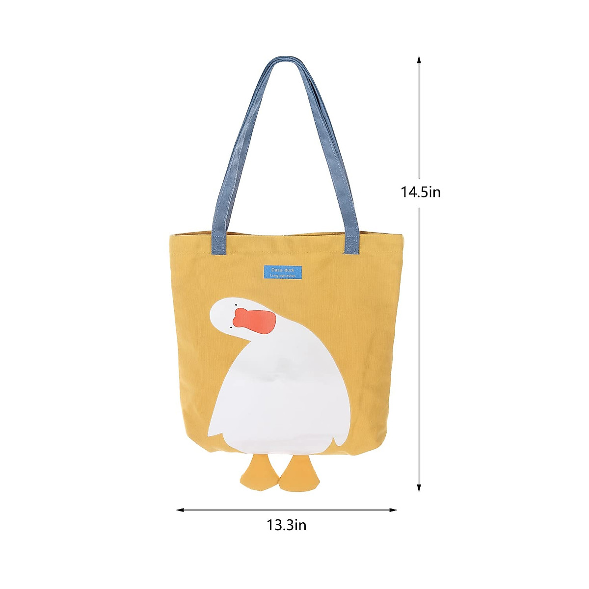 KKC HOME ACCENTS Duck Canvas Tote Bag Cute Aesthetic School Shoulder Bag Reusable Grocery Shopping Bags for Women Teacher Mother as Gifts Washable