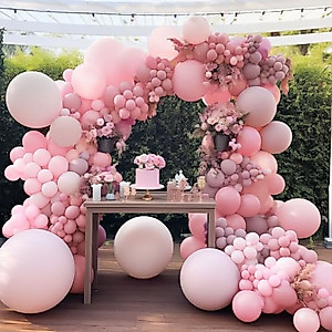 Pastel Pink Balloon Kit - Arch, Garland, Metallic & Different Sizes for Birthday, Baby Shower, Winter, Bridal & Prom Parties