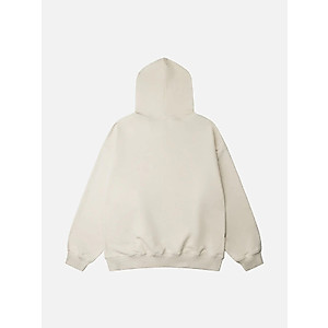 Vamtac Mens Oversize Graphic Hoodie Vintage Y2K Sweatshirt Cotton Fashion Hip Hop Pullover for Men and Women Apricot