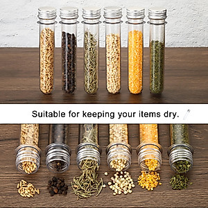 PATIKIL 200Pcs 45ml Plastic Test Tube with Screw Caps, 140x25mm Tubes Aluminum Lid, for Scientific Experiments Party Decoration Candy Bead Storage Bath Salt