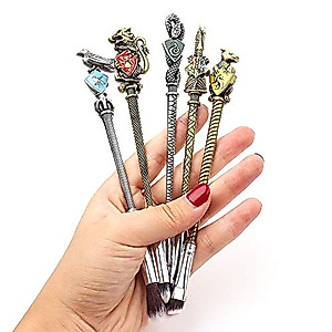 【2 Color Options】Metal Wand Gifts Makeup Brushes Set Wi-zard Wand Makeup Brushes Set Make Up Brushes for Women - Brushes Holder Pot Not Included