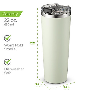 SIPX™ Triple-Insulated Tumblers - 22oz. Premium Modern Tumbler With Lid, insulated Cup Keeps Hot For 6 Hours, Stainless Steel Tumbler Made Of Sustainable Material, Coffee Travel Mug For Home & Office