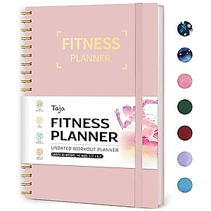 Fitness Workout Journal for Women & Men, A5(5.5" x 8.2") Workout Log Book Planner for Tracking, Progress, and Achieving Your Wellness Goals-Pink
