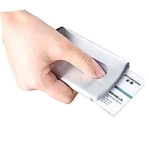 VILLCASE Stainless Steel Business Card Case Portable Metal Name Holder Credit Card Slot Sleek Design