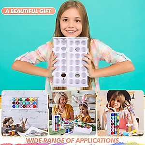 Hicarer 2 Pcs 21 Holes Craft Paint Storage Organizer Vertical Paint Rack Stand Paint Storage Containers Wall Mounted Paint Holder Removable Paint Organizer Box for 2oz Paint Bottle Art Supplies