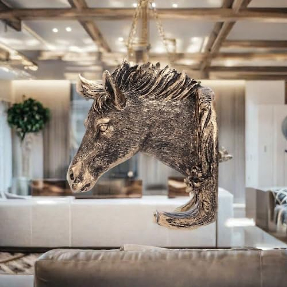 Horse Head Single Wall Hook Animal Shaped Coat Hat Hook Resin Animal Horse Head Clothes Coat Hook for Living Room Bathroom Kitchen Office