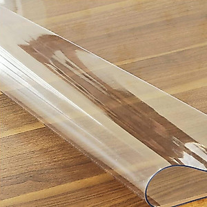 Clear PVC Desk Chair Mat 1.5mm Chair Mats with Non-Slip for Hard Floors Clear Carpet,Runner Rug Hardwood Cover Protector Clear Carpet, Wood Floor/Tile/Table Top Waterproof Rug Runner, 100-600cm length