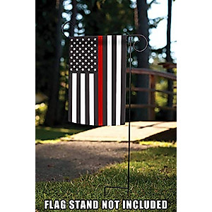 Toland Home Garden 1110866 Thin Red Line USA Fire Flag 12x18 Inch Double Sided Fire Garden Flag for Outdoor House Patriotic Flag Yard Decoration