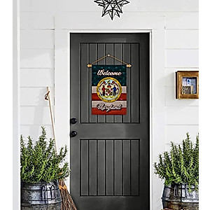 Welcome Maryland Garden Flag - Set Wood Dowel Americana States USA American Territories Republic Country Particular Area - House Decoration Banner Small Yard Gift Double-Sided Made in 13 X 18.5