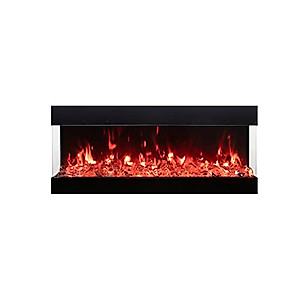 Amantii TRV-45-BESPOKE Tru View Bespoke - 45" Indoor/Outdoor 3 Sided Electric Fireplace, WiFi, Bluetooth, Speaker, and a Selection of Media Options