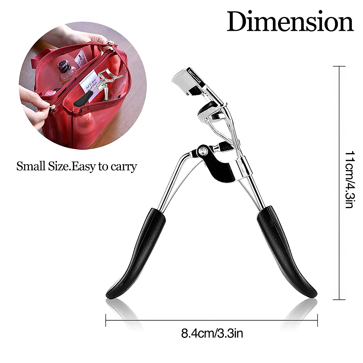 Eyelash Curler, GreenLife® Eyelash Curler with 6 Silicone Refill Pads Professional Makeup Tool Durable Lash Curler Fit Universal Eye Shapes Easily and Safely Get Long-Lasting Curl