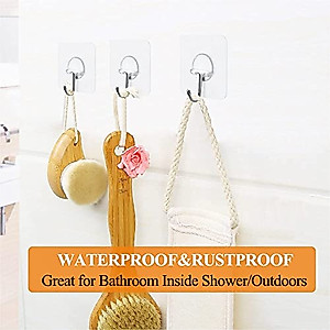 FOTYRIG Adhesive Hooks Sticky Hooks for Hanging Heavy Duty Wall Hangers Without Nails 15lb(Max) 180 Degree Rotating Seamless Stick on Wall Hooks Bathroom Kitchen Office Outdoors-10 Packs