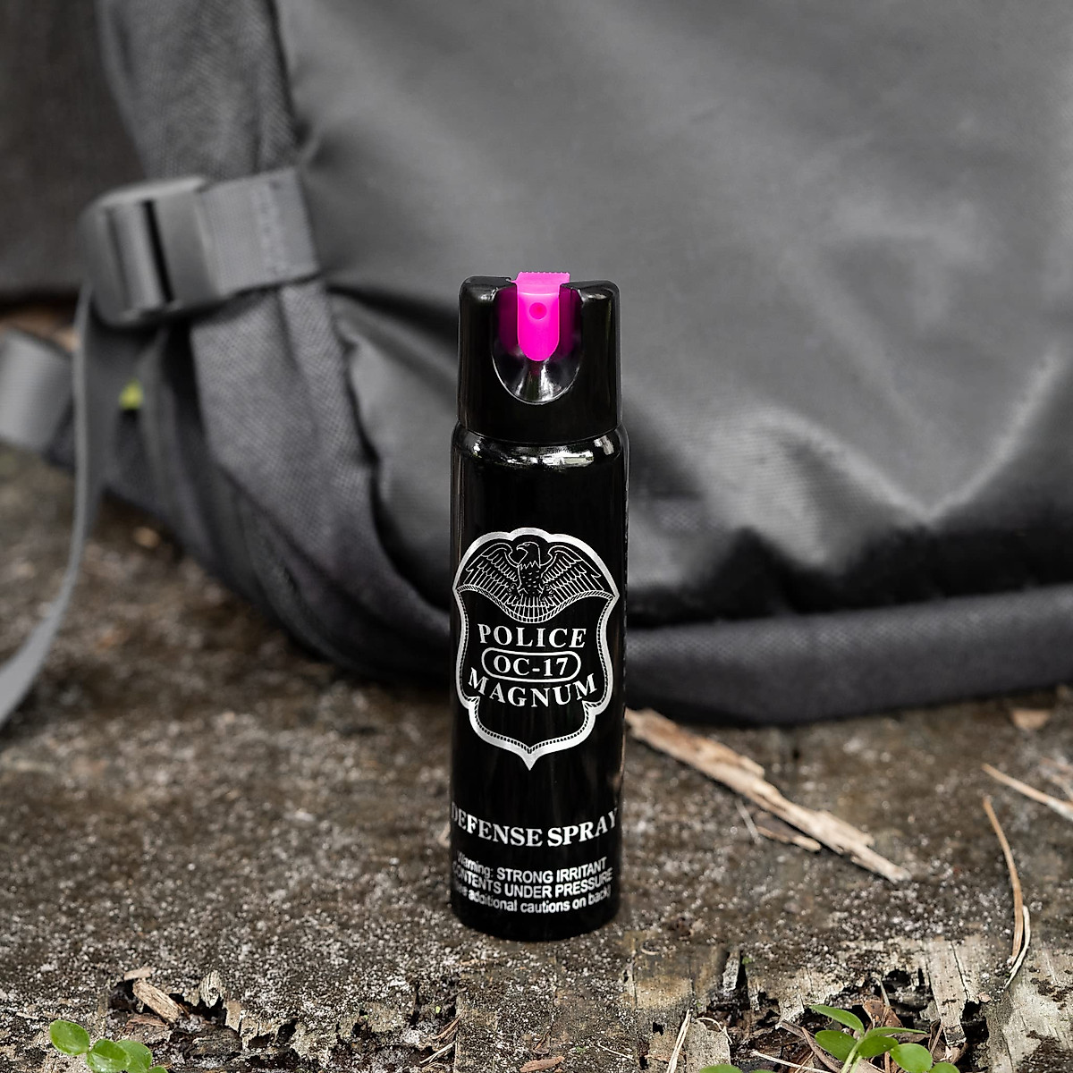 POLICE MAGNUM Pepper Spray Max Strength Portable Security- 16 ft Range- 4oz Twist Lock (Hot Pink)