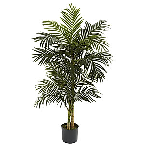 Nearly Natural 5ft. Golden Cane Palm Artificial Tree, Green